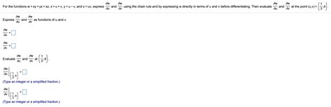 solved дw дw ow дw for the functions w xy y2 xz x u