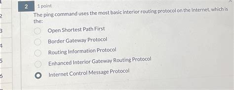 Solved 21 ﻿pointthe Ping Command Uses The Most Basic