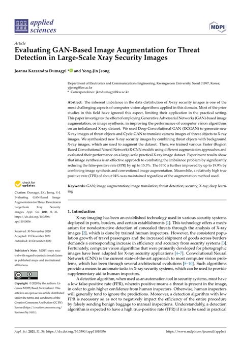 Pdf Evaluating Gan Based Image Augmentation For Threat Detection In Large Scale Xray Security