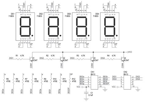 4 digit 7 segment 0 5 multiplexed display module electronics lab