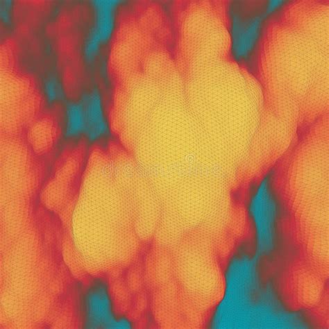 Fire And Smoke Mosaic 3d Perspective Grid Background Texture Stock