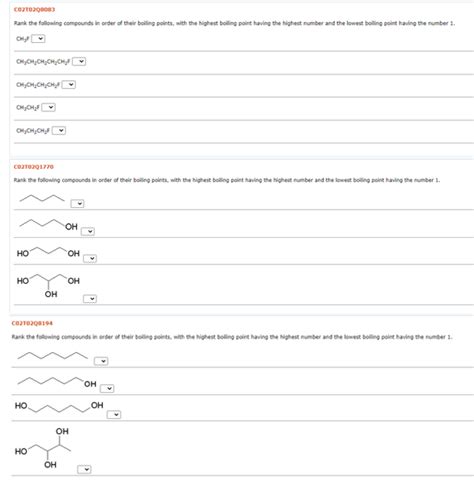 Solved CO Rank The Following Compounds In Order Of Chegg