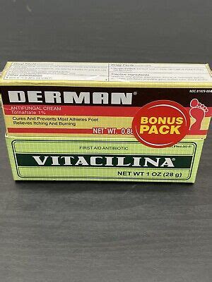 Vitacilina Antibiotic Ointment 1 Oz Plus Burman Antifungal Cream 88 Oz