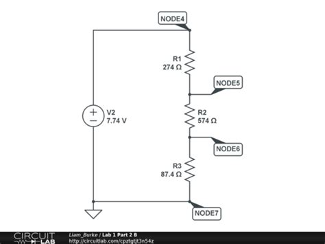 Lab 1 Part 2 B CircuitLab