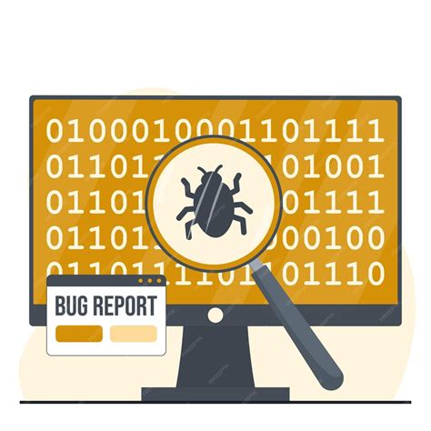 Premium Vector Bug Report Magnifier Bug Bug Tracking Tool Software