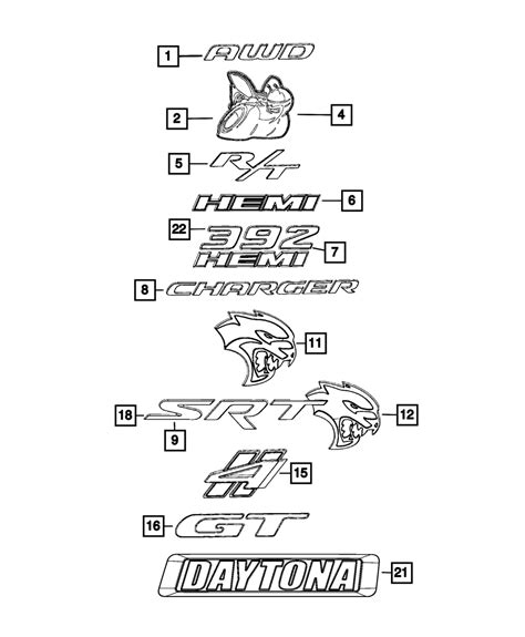 68564516aa Hellcat Nameplate Right 2022 2023 Dodge Charger Big 3 Auto Parts