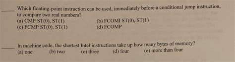 Solved Which Floating Point Instruction Can Be Used