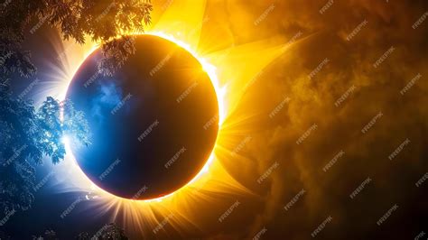 Premium Photo Stunning View Of Solar Eclipse With Tree Leaves