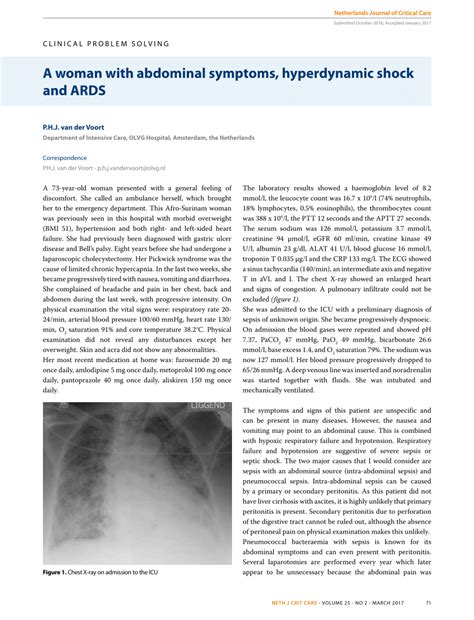 Pdf Netherlands Journal Of Critical Care A Woman With Abdominal