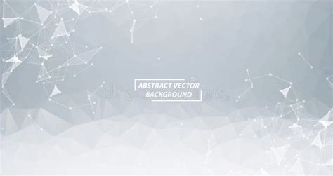 Abstract Gray Polygonal Space Background With Connecting Dots And Lines Geometric Polygonal