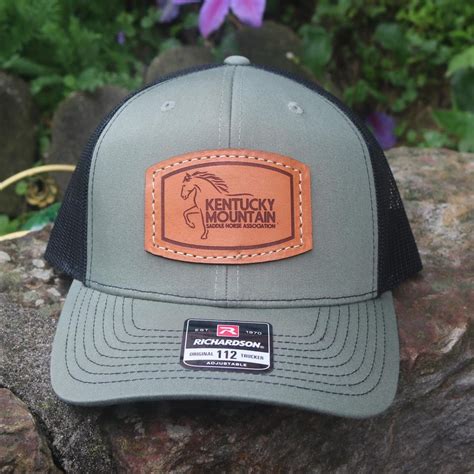 Leather Patch Hat Custom Trucker Cap Richardson Premium Construction