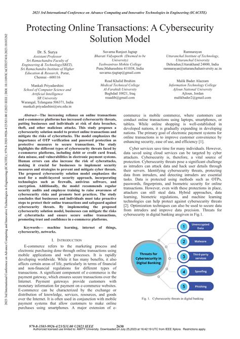 Pdf Protecting Online Transactions A Cybersecurity Solution Model
