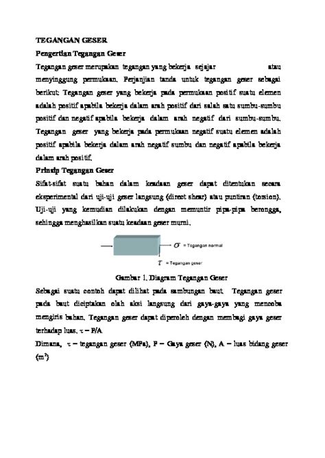 Tegangan Geser Pdfcoffee Com