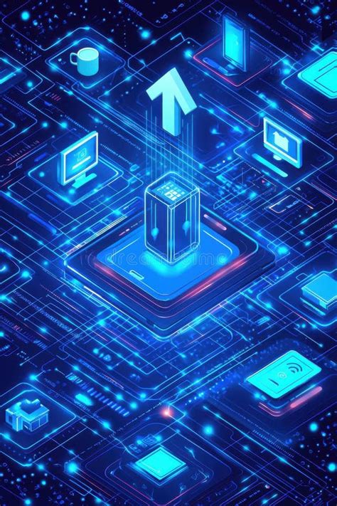 Isometric Illustration Of Futuristic Mobile App Interface And