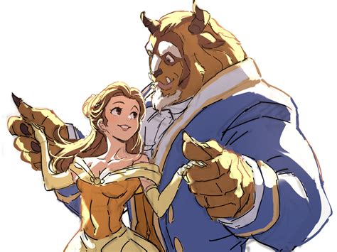 Belle And Beast Beauty And The Beast Drawn By Yotukuro Danbooru