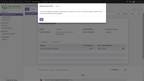 mrp subcontract management foss infotech open source implementation