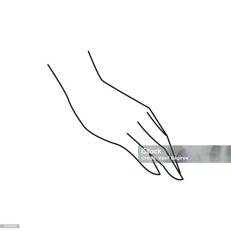 손이 보이지 않는 물건을 잡고 들고 있습니다 흰색 배경에 격리된 벡터 플랫 윤곽선 아이콘 그림입니다 개념에 대한 스톡 벡터 아트 및 기타 이미지 Istock