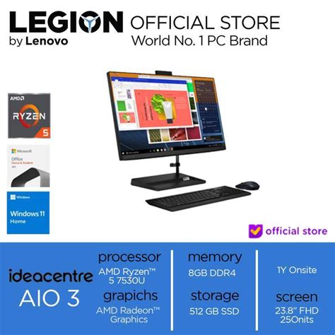 Jual Lenovo Aio Ideacentre Alc Ubid Amd R U Gb Gb Ssd Touchs W Ohs Di