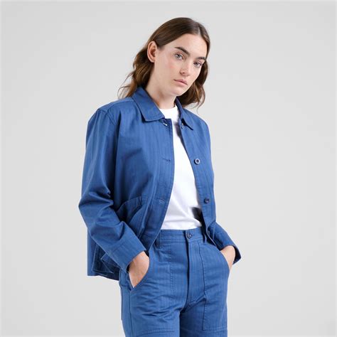 Dedicated Jacket Stiby Herringbone True Blue