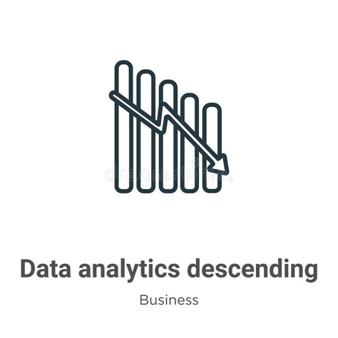 Data Analytics Descending Line Graphic Outline Vector Icon Thin Line Black Data Analytics