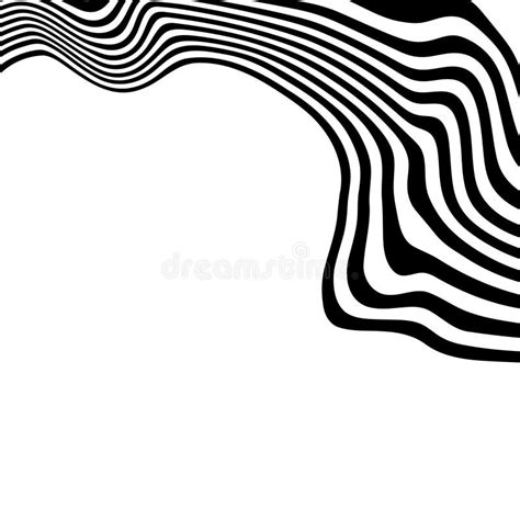 Abstract Wave Vector Background Stylized Black White Illusion Modern Graphic Line Art Eps 10