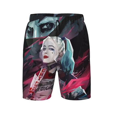 Joker Harley Quinn Teen Swim Trunks Summer Beach Board Shorts Double