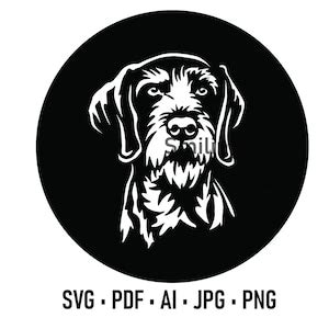 German Wirehaired Pointer Svg Clip Art Vector File Digital Etsy