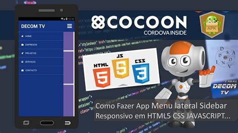 como fazer app menu lateral sidebar responsivo em html5 css