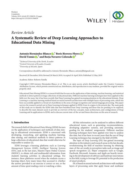 pdf a systematic review of deep learning approaches to educational