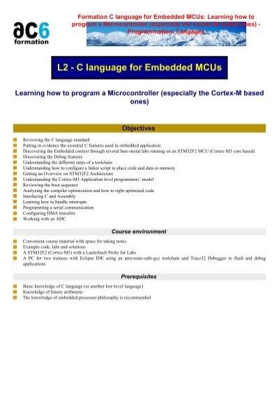 C Language For Embedded Mcus Ac6 Formation