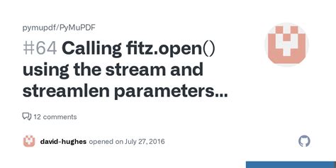 calling fitz open using the stream and streamlen parameters with