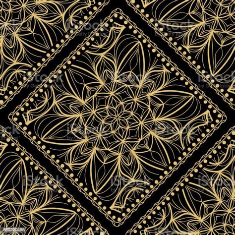 골드 블랙 색상 장식 기하학적 스타일으로 완벽 한 패턴입니다 벡터 일러스트 레이 션 Eallpaper 직물 인쇄 초대장 커버에