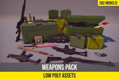 Low Poly Fps Weapons Pack 3d Guns Unity Asset Store