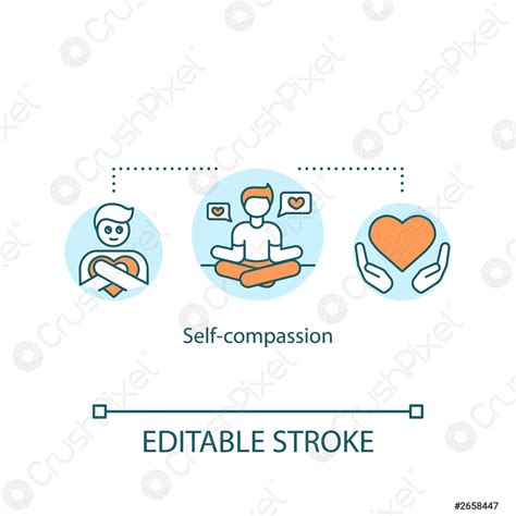 Self Compassion Concept Icon Stock Vector 2658447 Crushpixel