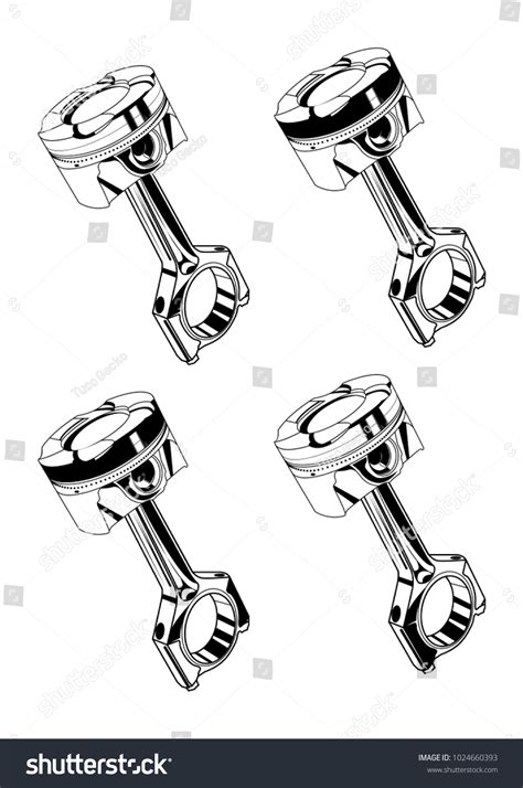 Four Car Engine Pistons Push Stock Vector (Royalty Free) 1024660393 ...
