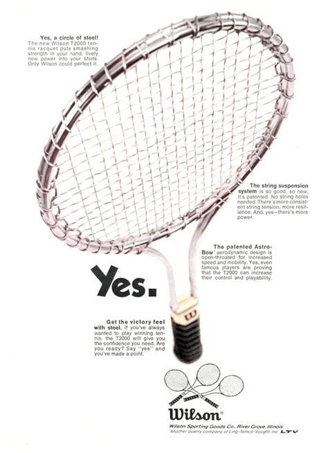 1969 Ad For The New Wilson T 2000 The Racket Jimmy Connors Used For 18 Years Rvintageads