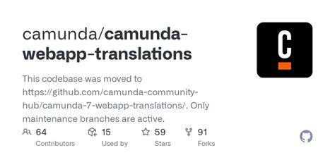 Github Camundacamunda Webapp Translations This Codebase Was Moved To