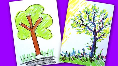 Два способа нарисовать ДЕРЕВО Youtube