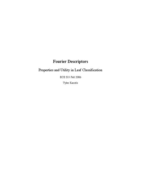 Pdf Properties And Utility In Leaf Classification Dokumentips