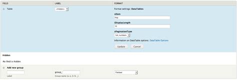 Tablefield Datatables Display