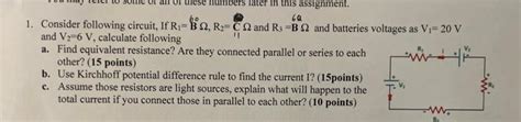 Solved 1 Consider Following Circuit If R160Ωr2ccΩ And