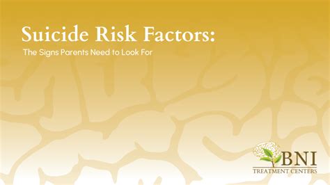 Suicide Risk Factors Risk Factors Of Suicide Bni Treatment