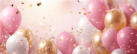 Premium Photo Holiday Background With Balloons And Confetti