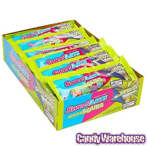 Sweetarts Shockers Chewy Sours Candy Packs 24 Piece Box Candy Warehouse