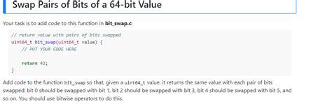 solved swap pairs of bits of a 64 bit value your task is to