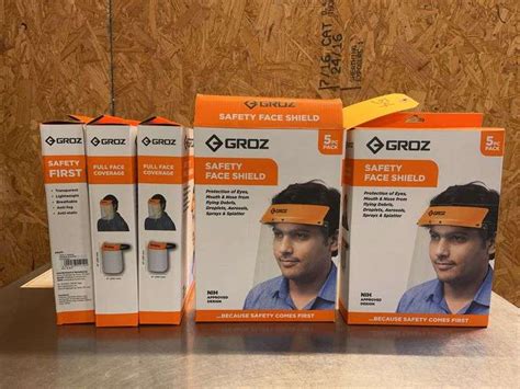 5 New 5 Pack Clear Safety Face Shields Taylor Auction And Realty Inc