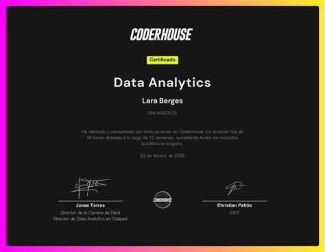 Muy Feliz De Haber Completado El Curso De Data Analytics En Coderhouse