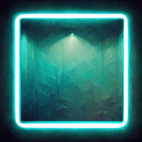 Premium Photo Neon Light Rectangle Frame Illuminated Highlight