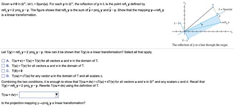 Solved Given U0 In R Let L Spanu For Each Y In R The