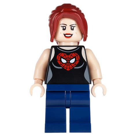 LEGO Mary Jane With Black Vest With Spider Man Heart Minifigure Inventory Brick Owl LEGO